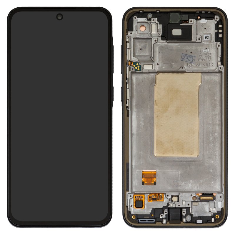 LCD compatible with Samsung A366 Galaxy A36, (black, with frame ...